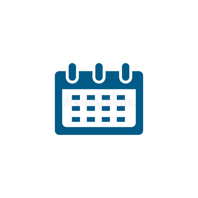Calendar Blue Icon on White Background. Blue Flat Style Vector ...