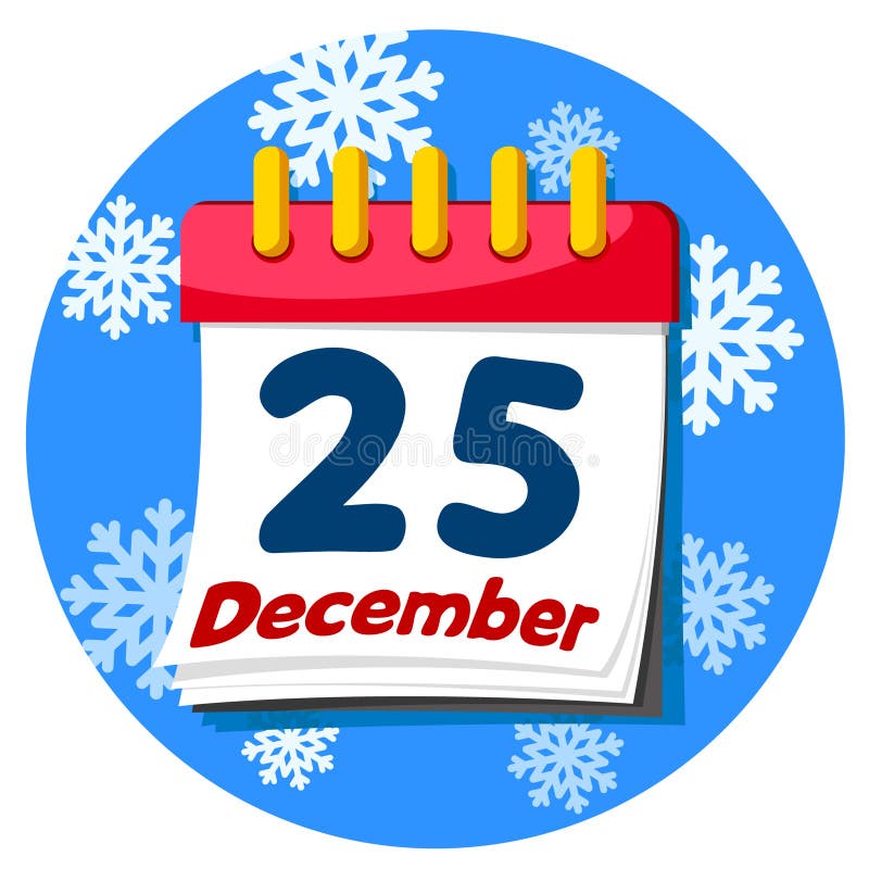 Calendar Book with the Date December 25 on a Winter Background. Stock ...
