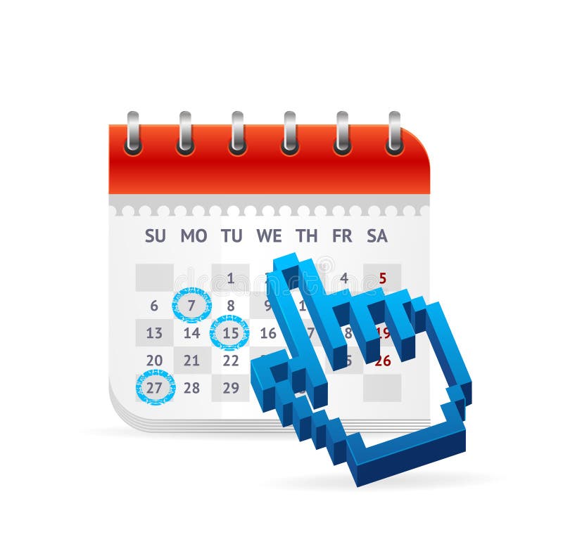 Vector Calendar Icon Set Flat Design Stock Vector - Illustration of ...