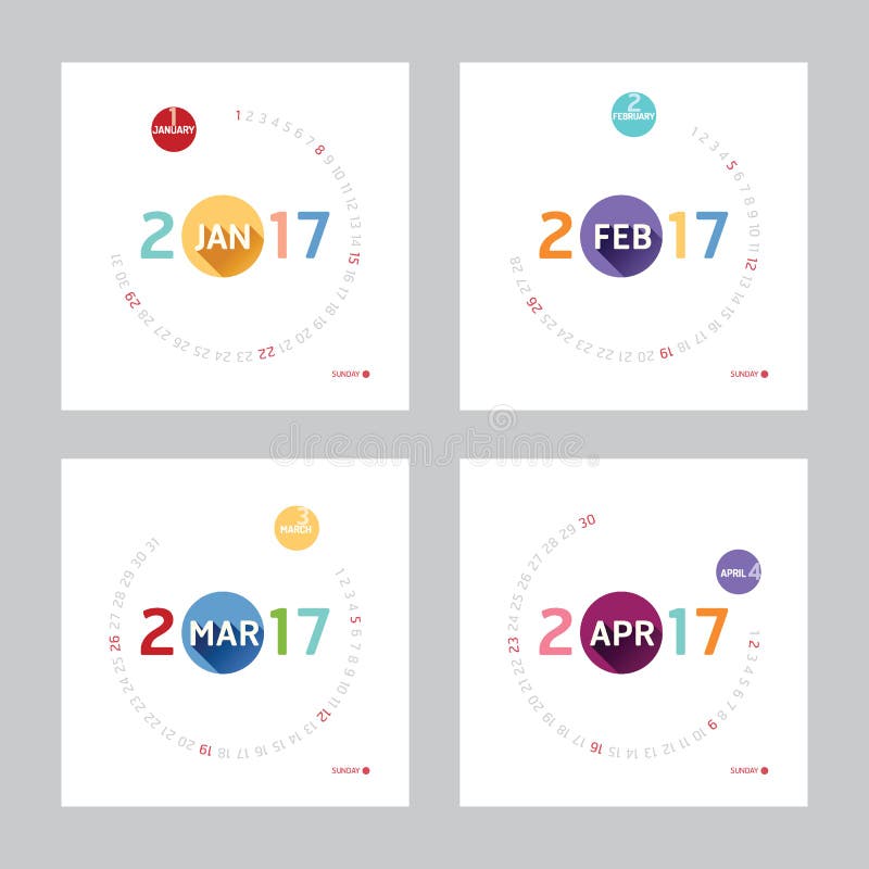 2017 Calendar Calendar Vector Modern Design. Stock Vector ...