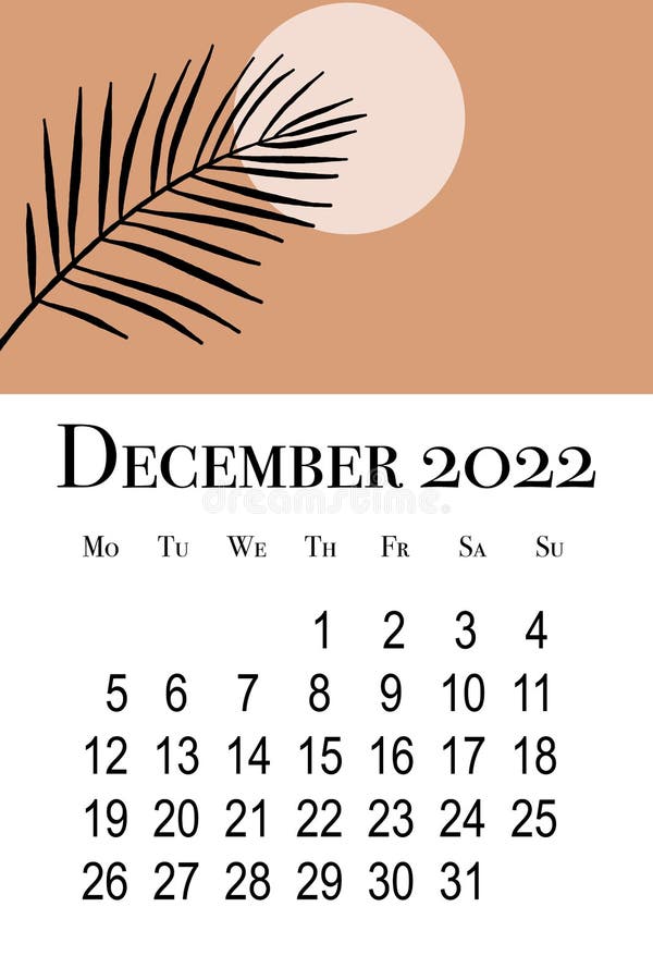 Printable Vertical Wall Calendar, Week Starts on Monday. Stock ...