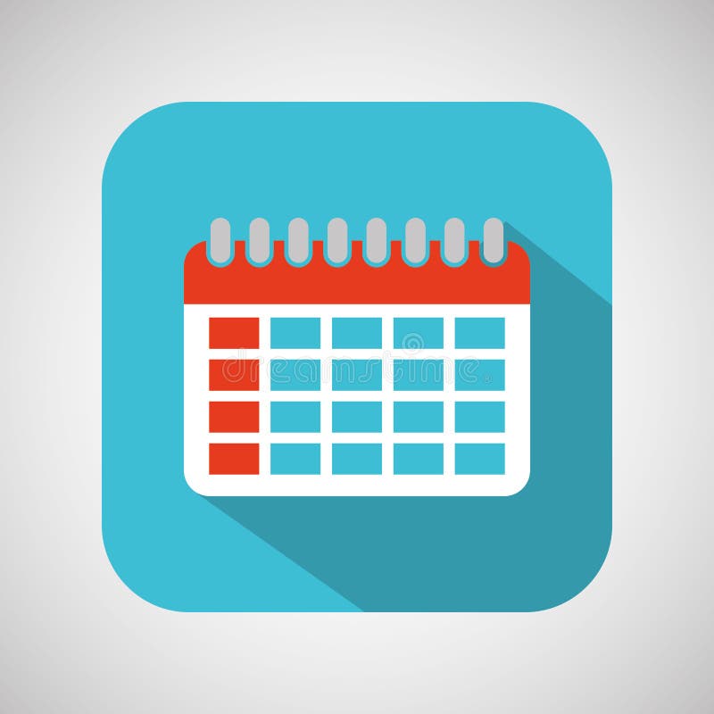 Calendar Cartoon Date Day Shadow and Blue Background Stock Illustration ...