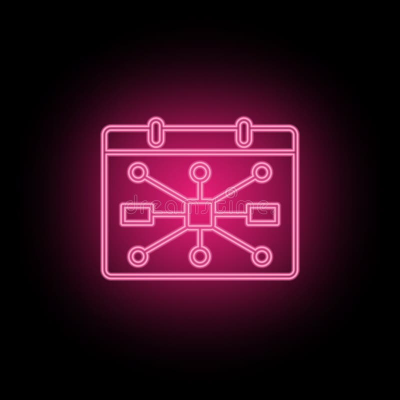 Calendar, Chart, Event Neon Icon Can Be Used To Illustrate Topics about ...