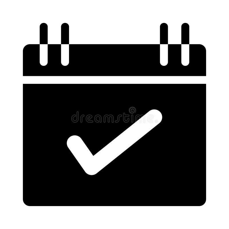 CALENDAR CHECK icon stock vector. Illustration of clock - 102291590