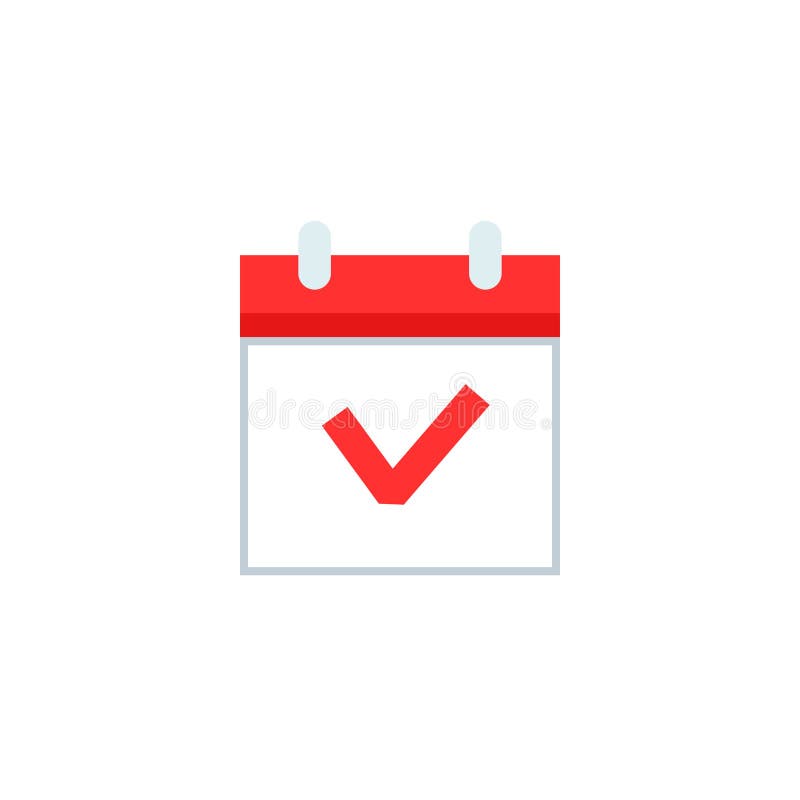 Calendar with Check Mark in a Flat Design. Plan Completed Stock Vector ...