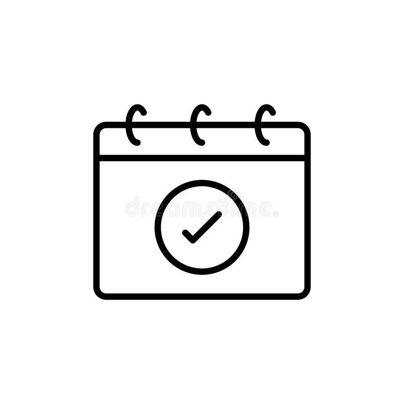 Calendar with Check Mark in a Flat Design. Plan Completed Stock Vector ...