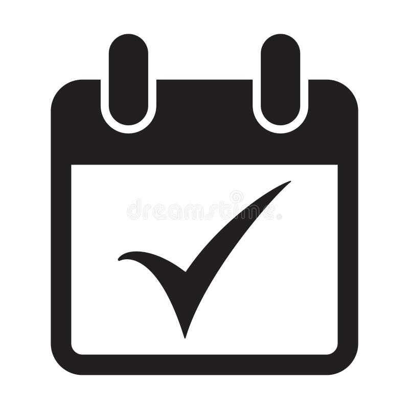 Calendar with Check Mark in a Flat Design. Plan Completed Stock Vector ...