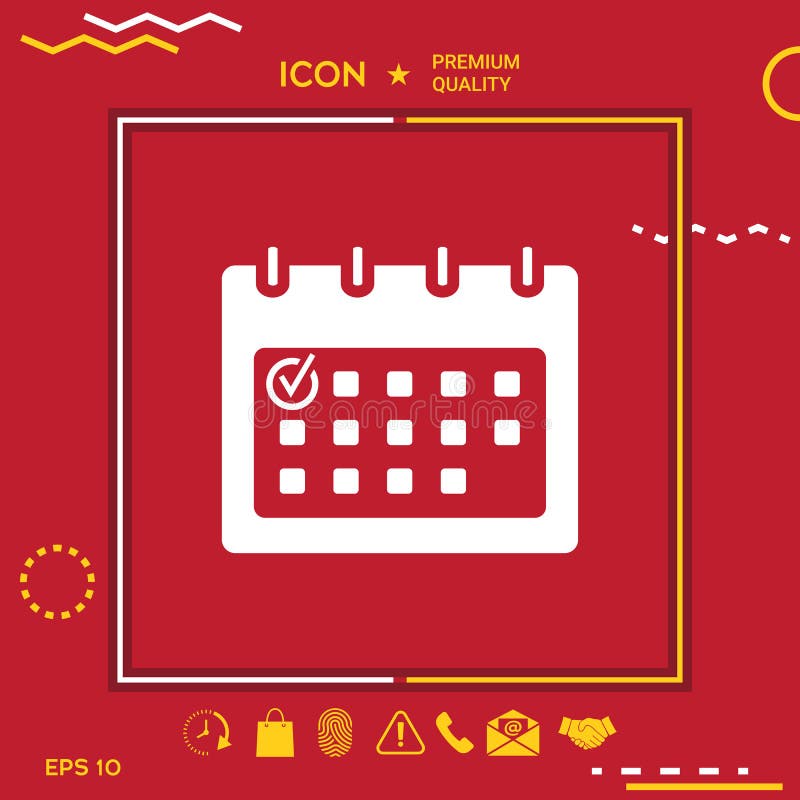 Calendar with Check Mark- Icon Stock Vector - Illustration of calendar ...