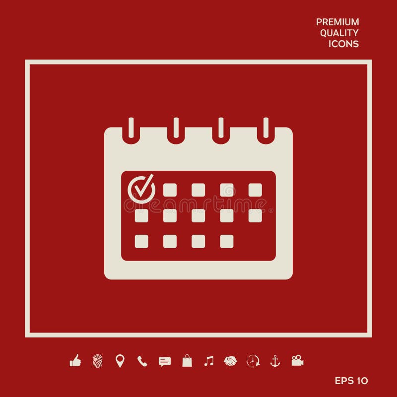 Calendar with Check Mark- Icon. Graphic Elements for Your Design Stock ...