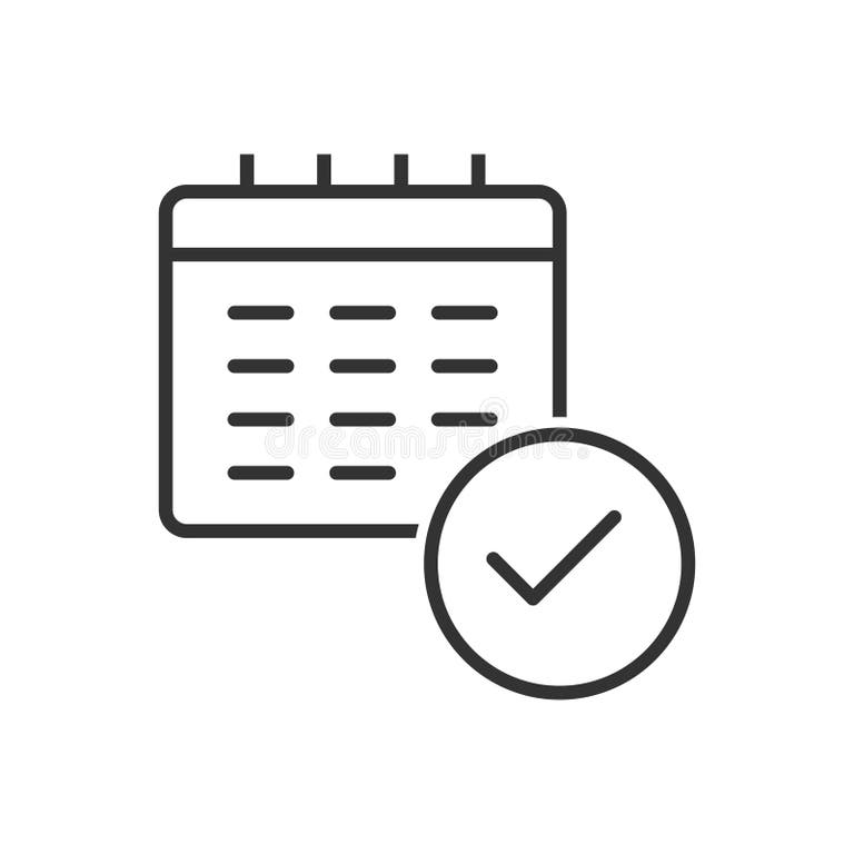 Calendar Icon - Check Mark Icon Stock Illustration - Illustration of ...