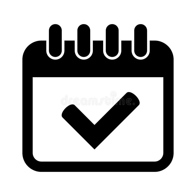 Calendar with Check Mark in a Flat Design. Plan Completed Stock Vector ...