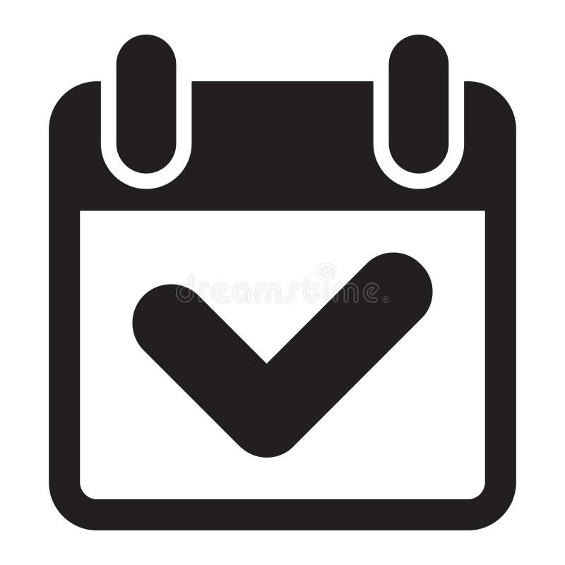 Calendar with Check Mark in a Flat Design. Plan Completed Stock Vector ...