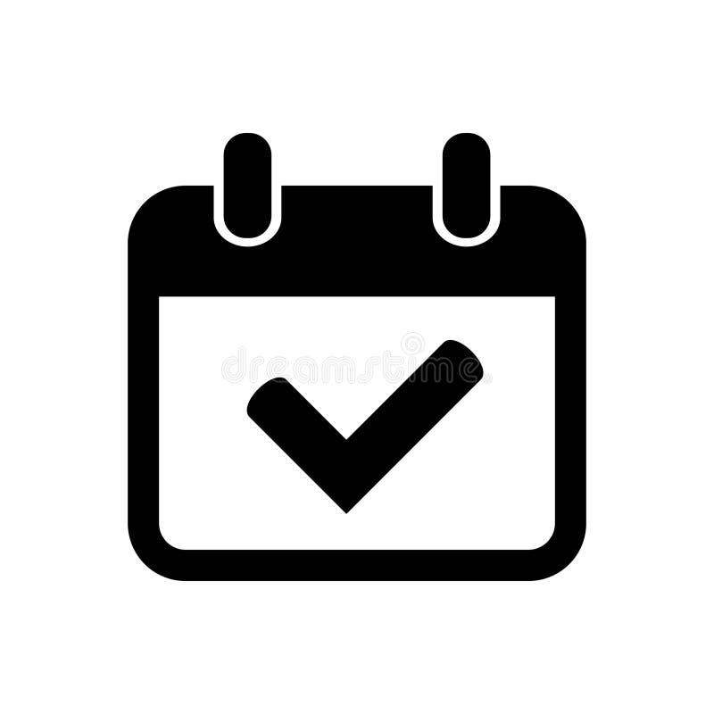 Calendar with Check Mark in a Flat Design. Plan Completed Stock Vector ...