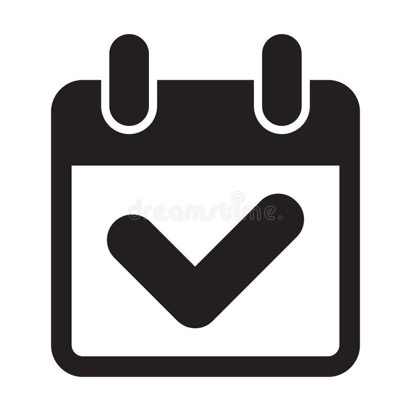 Calendar check mark icon stock vector. Illustration of icon - 127666965