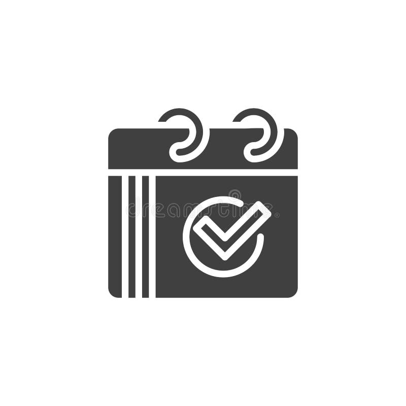 Calendar Check Mark Vector Icon Stock Vector - Illustration of planner ...