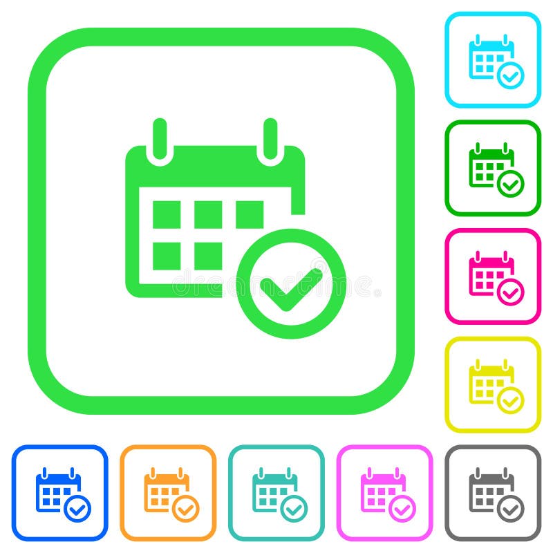 Calendar with Check Mark in a Flat Design. Plan Completed Stock Vector ...