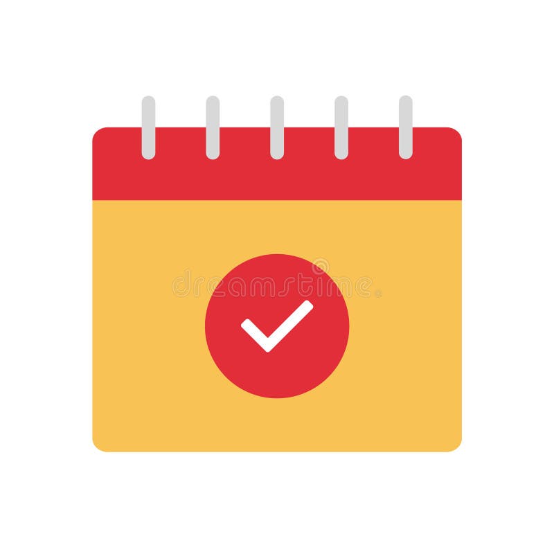 Calendar Checklist Complete Flat Design Schedule Icon Stock Vector ...