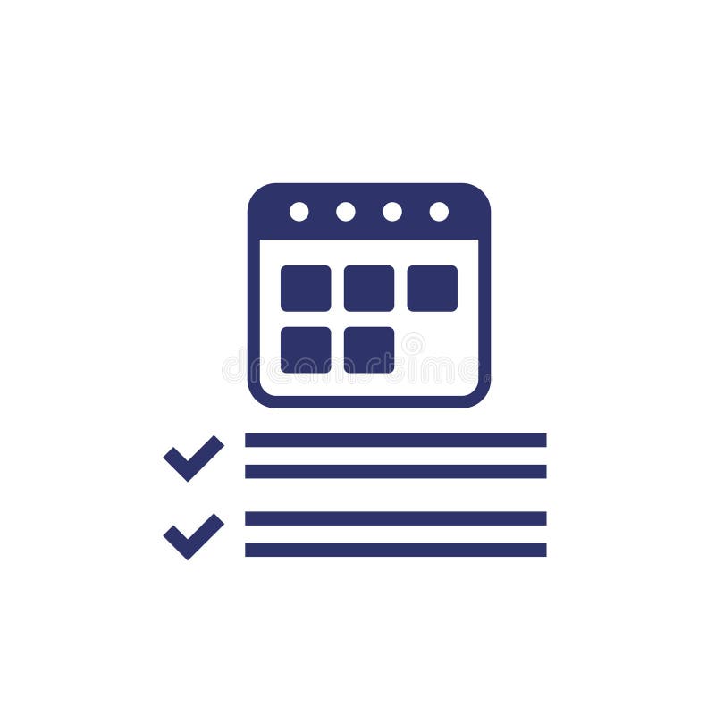Calendar and Checklist Icon on White Stock Vector - Illustration of ...