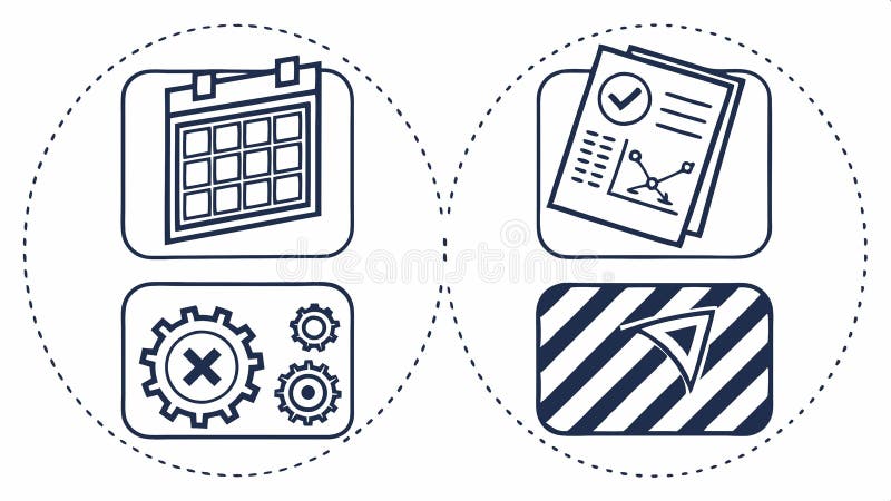 Calendar and Checklist Icons, Planning and Organization Tools Vector ...