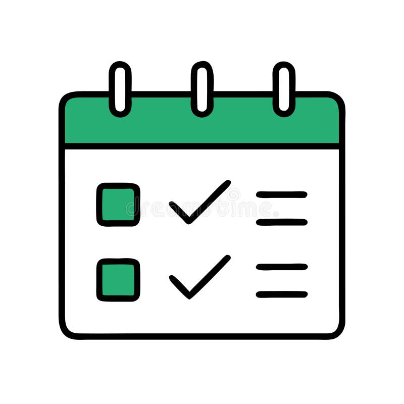Calendar Checklist Vector for Productivity and Organization Apps Stock ...