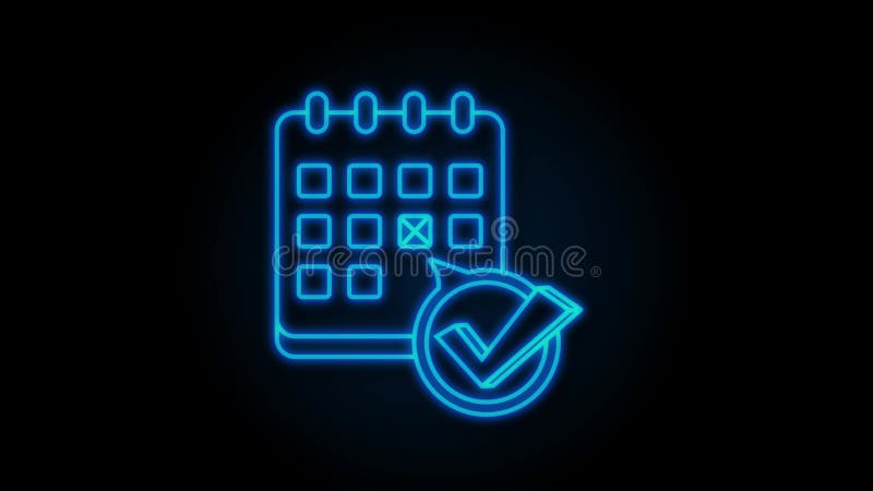 Calendar with Checkmark or Tick. Approved or Schedule Date. Motion ...