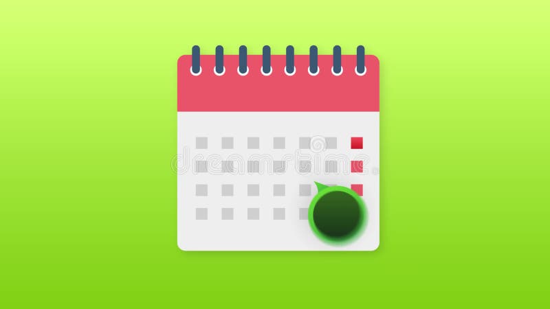Calendar with Checkmark or Tick. Approved or Schedule Date. Motion ...