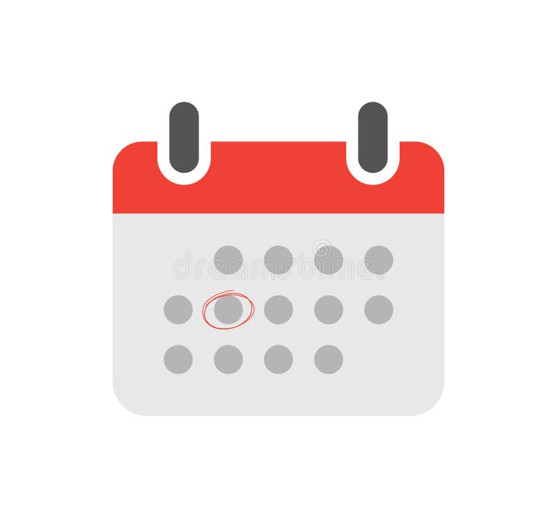 Calendar with Circle Red Check Mark on Date, Highlight Important Date ...