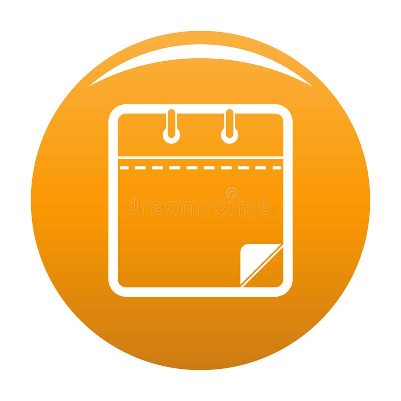 Calendar Clean Icon Vector Orange Stock Vector - Illustration of ...