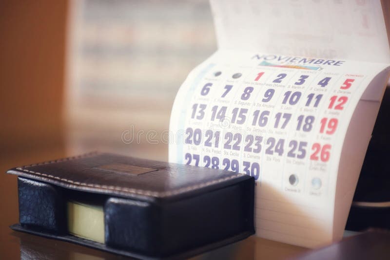 Calendar and Clipboard on Glass Desk Table Stock Photo - Image of ...