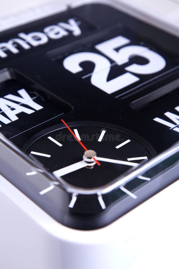 Calendar clock stock image. Image of clock, white, date - 19678165