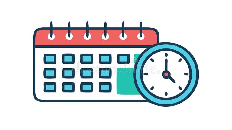 Calendar with Clock, Appointment Schedule Icon Vector Design Generative ...