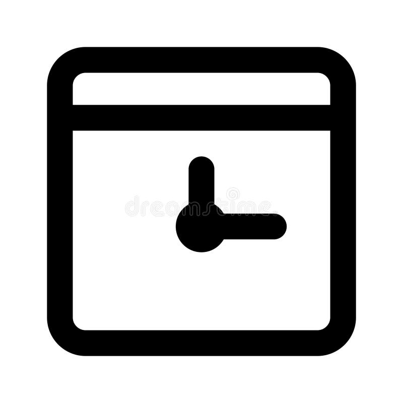 Calendar with Clock, Concept Icon of Timetable in Modern Style Stock ...