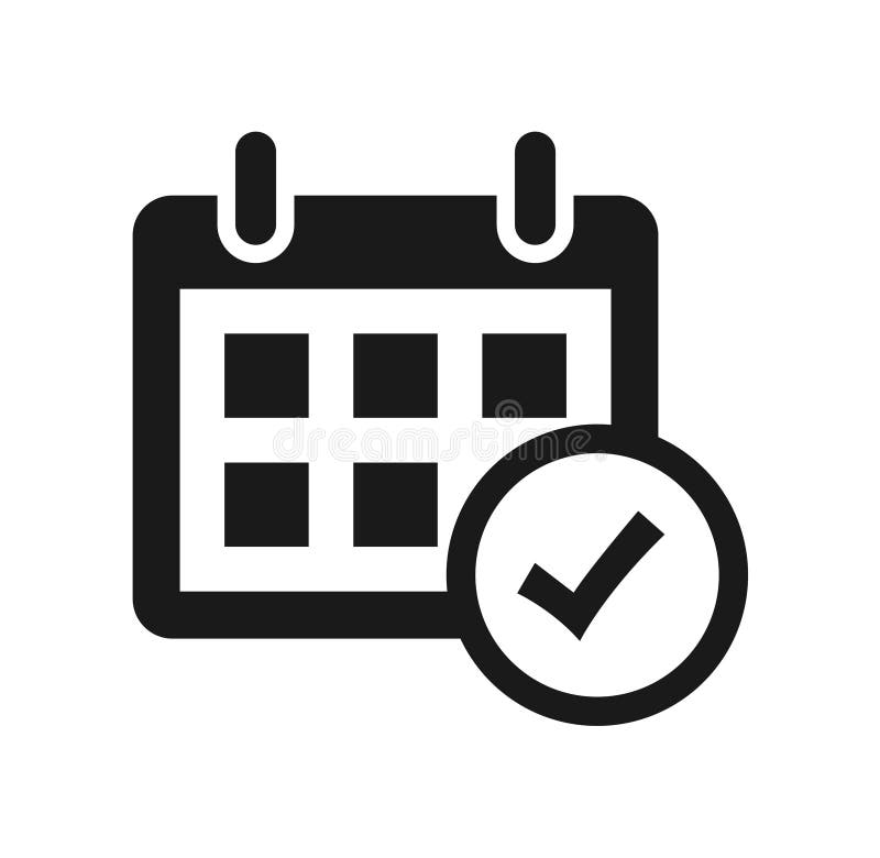 Calendar with Tick Symbol or Check Mark Stock Vector - Illustration of ...