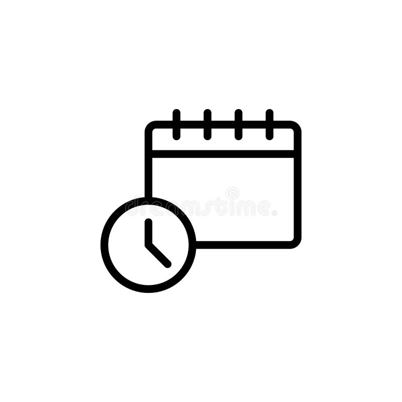 Calendar, Clock Blue Neon Icon. Simple Thin Line, Outline Vector of ...