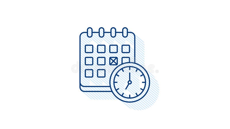 Calendar and Clock on Laptop Screen. Schedule Concepts. Modern Flat ...