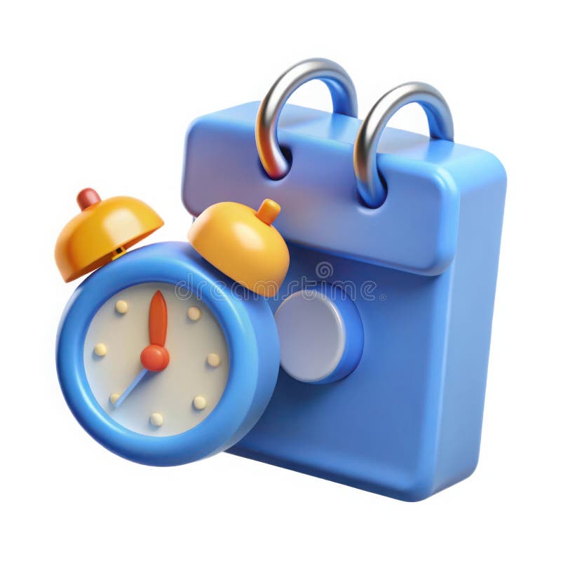 A Stylized Illustration Featuring a Calendar and Alarm Clock ...