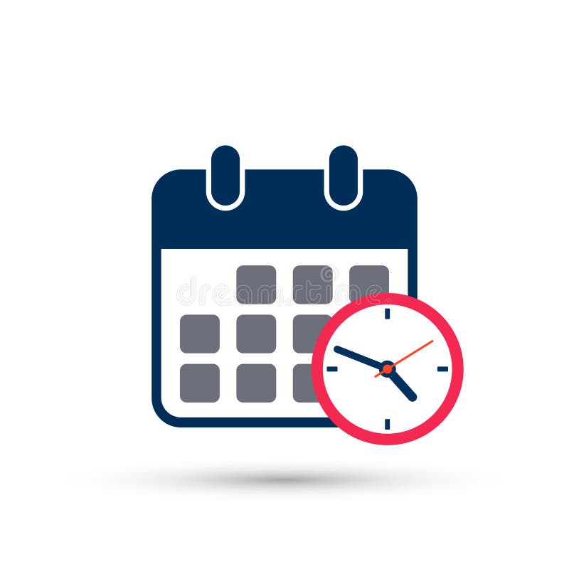 Calendar and Clock Reminder Icon. Vector Isolated Illustration Stock ...