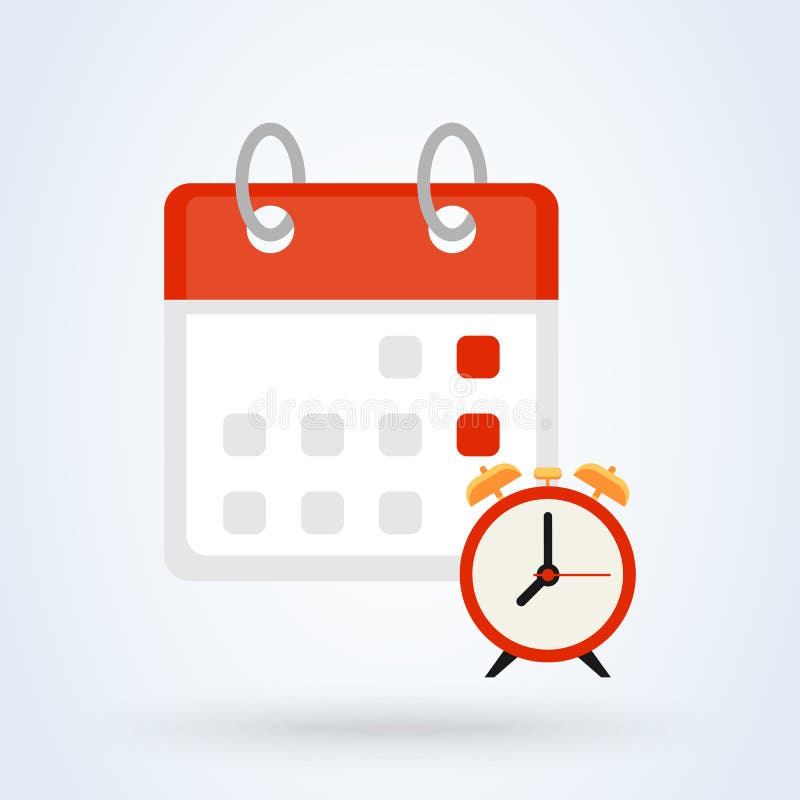 Calendar and Clock Sign Icon or Logo. Schedule or Appointment Concept ...