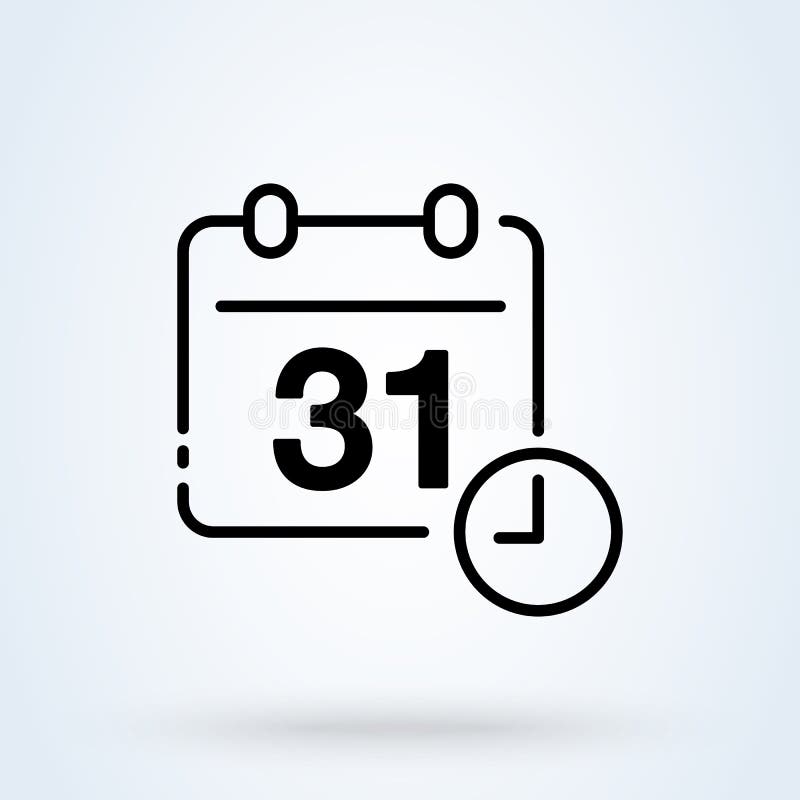 Calendar Check Mark Sign Line Icon or Logo. Date Check Concept Stock ...