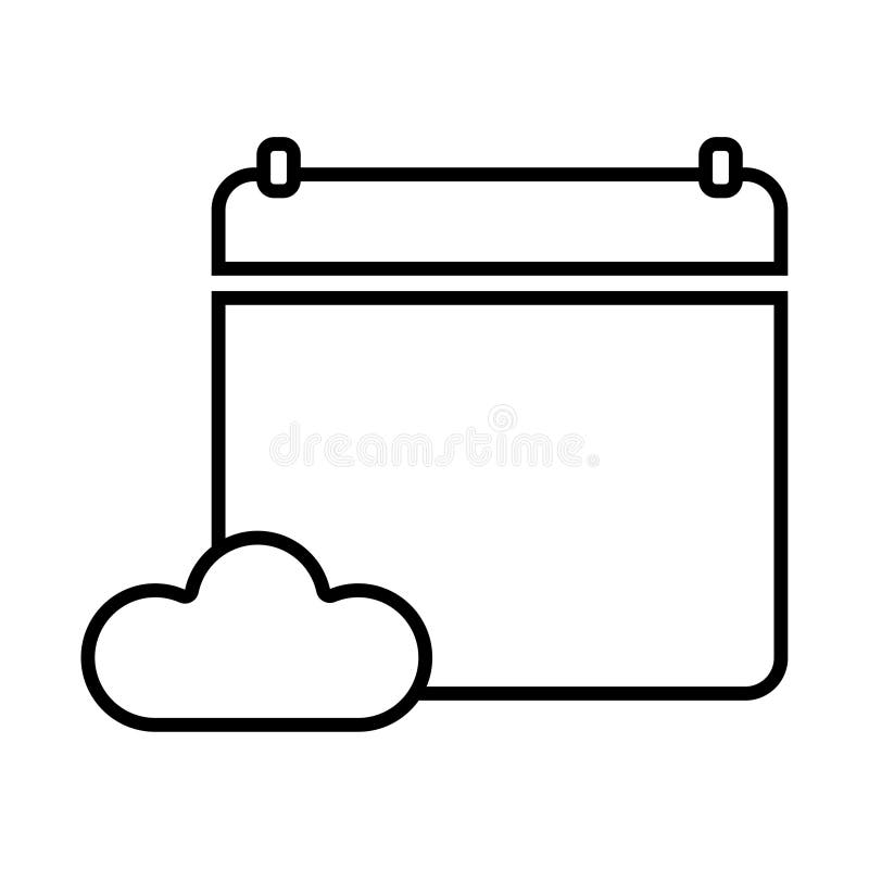 Calendar Cloud Icon. Data Storage Symbol. Sync Event Vector. Upload ...