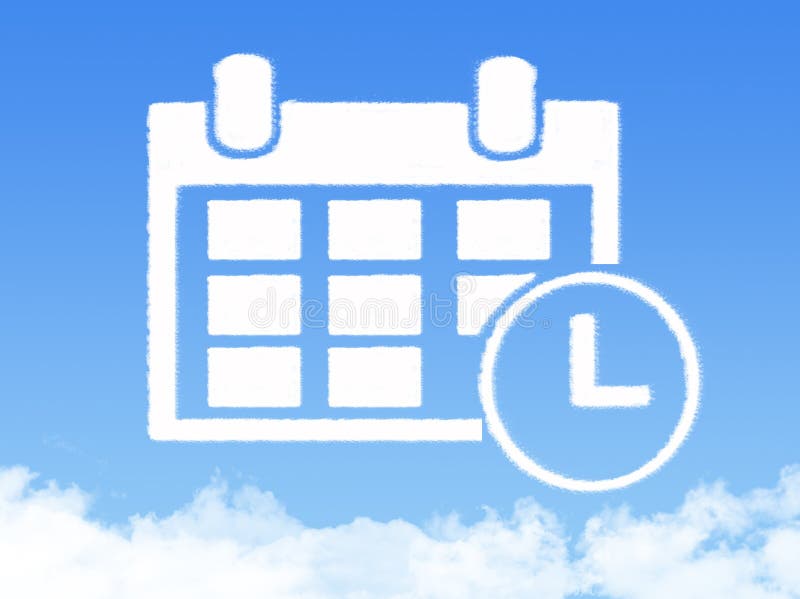 Calendar cloud shape stock illustration. Illustration of blue - 141010027