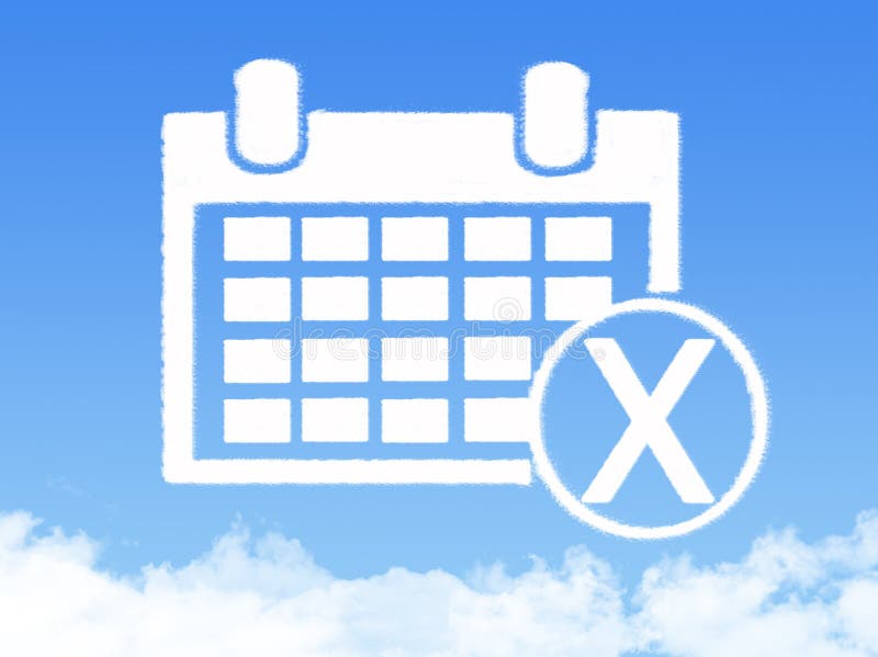 Calendar cloud shape stock illustration. Illustration of icon - 141010041