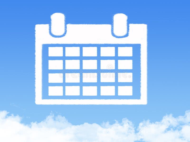 Calendar cloud shape stock illustration. Illustration of icon - 141010116