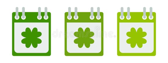Calendar with Clover in Flat Style Isolated Stock Vector - Illustration ...