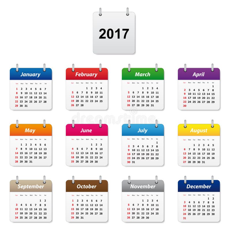 Calendar 2017 Chinese New Year of the Rooster . Stock Vector ...