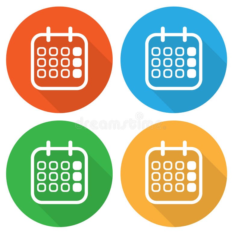 Calendar, Colourful Web Icon Set, Vector Illustration Stock Vector ...