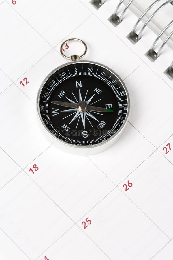 Calendar and compass stock image. Image of event, multi - 6015057