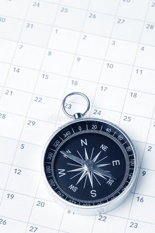 Calendar and compass stock image. Image of paper, planning - 6356089