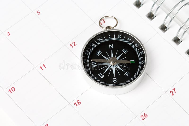 Calendar and compass stock image. Image of organizer, guidance - 6374849