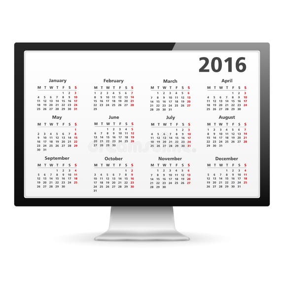 2016 Calendar stock vector. Illustration of template - 59756358